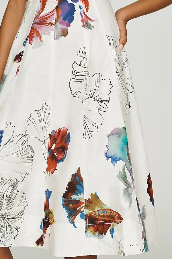 Anthropologie Pilcro Marin Cotton Poplin Midi Dress