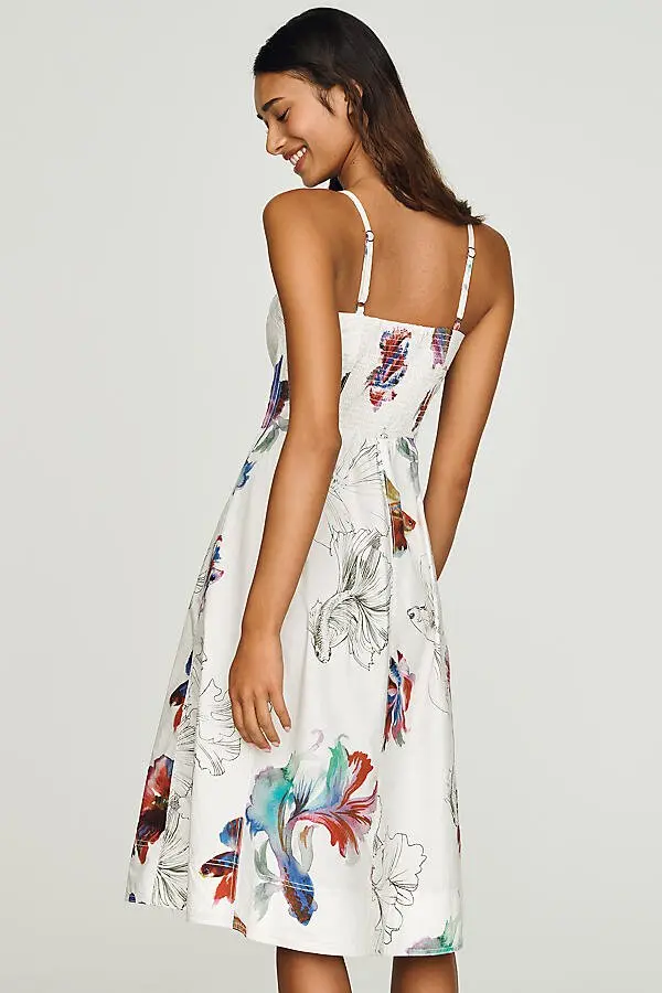 Anthropologie Pilcro Marin Cotton Poplin Midi Dress