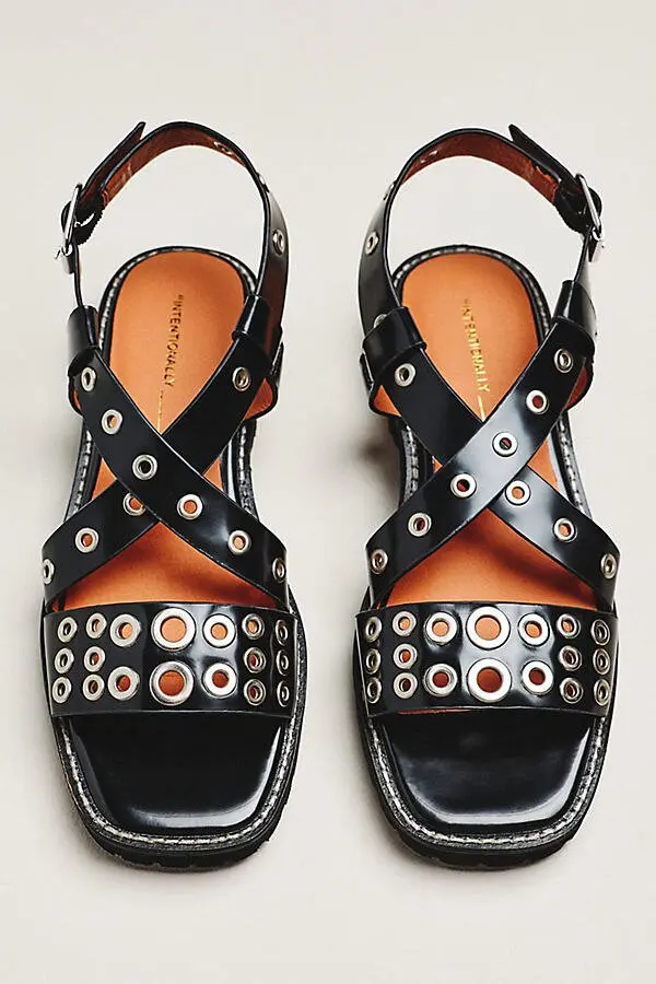 Intentionally Blank Zo Sandals With Grommet Detailing