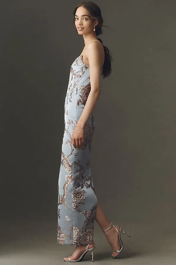SAU LEE Novella Brocade Maxi Dress