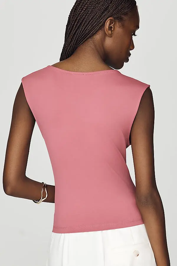 Maeve Plunge Corset-style Top - Red Violet