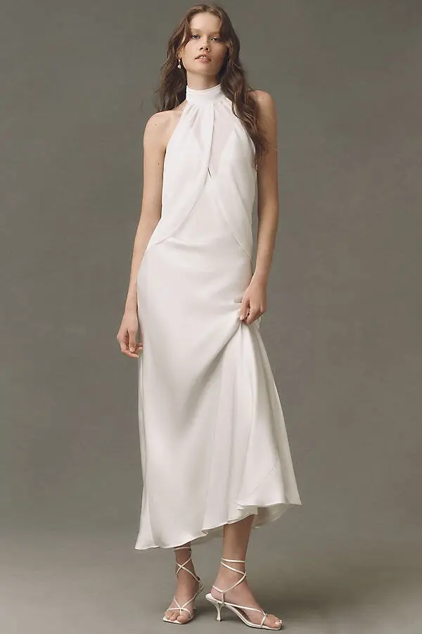 Bhldn Halter Maxi Slip Dress