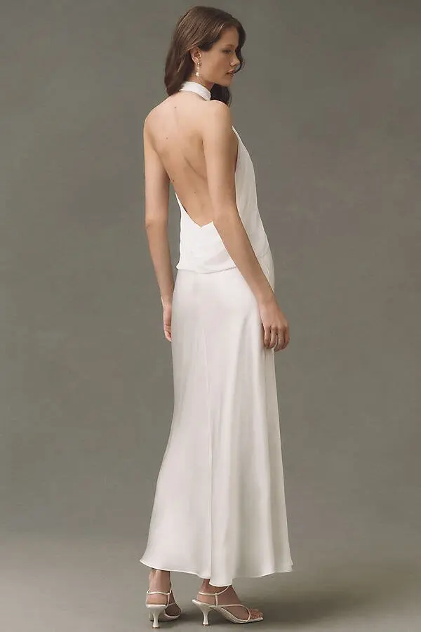 Bhldn Halter Maxi Slip Dress