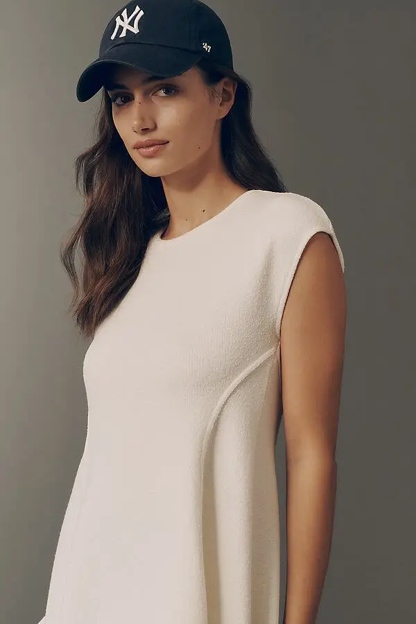 DAILY PRACTICE Textured Cap-sleeve Dress