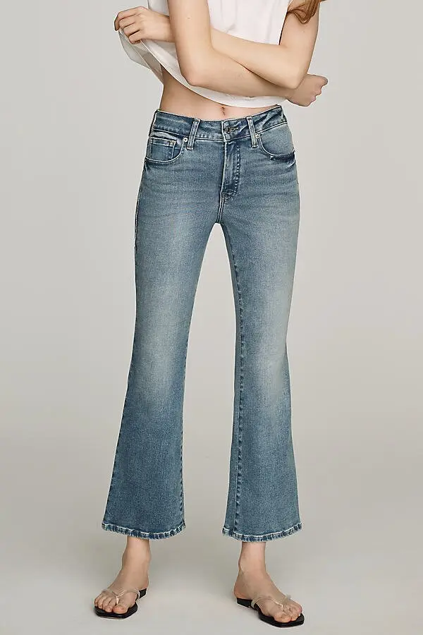 Good American High Rise Crop Mini Boot Jeans
