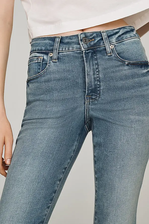 Good American High Rise Crop Mini Boot Jeans