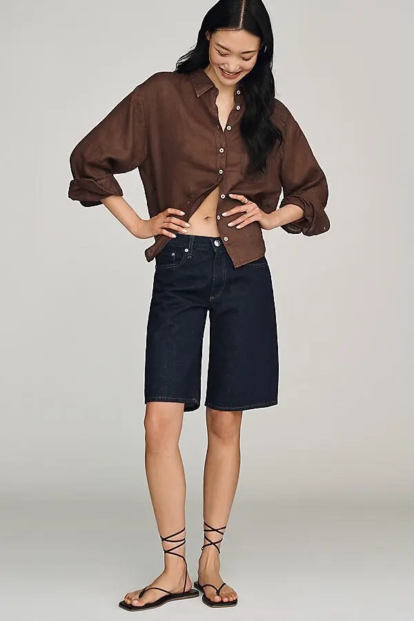 Rag & Bone High-rise Cotton Shorts - Black