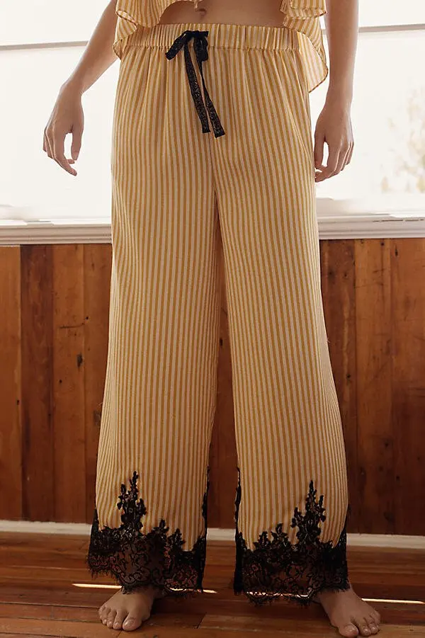 LYREBIRD Printed Silky Lace Pajama Pants