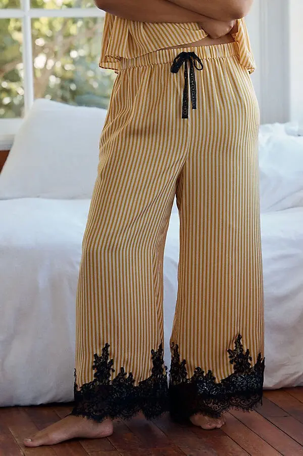 LYREBIRD Printed Silky Lace Pajama Pants