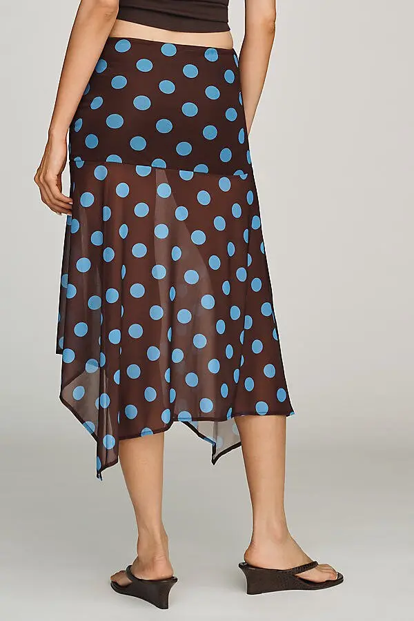 FIND ME NOW Printed Mesh Midi Skirt