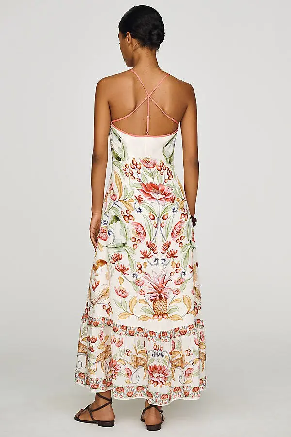Farm Rio X Printed Strappy Maxi Dress