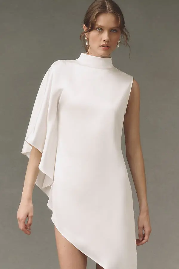 MARE MARE Satin Asymmetrical Mini Dress