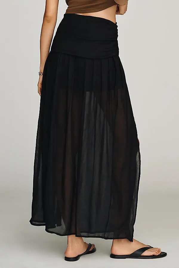 Anthropologie Sheer Knit Midi Skirt