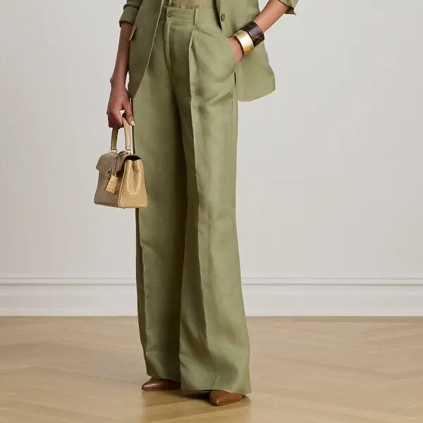 Ralph Lauren Linen-blend Twill Wide-leg Pants