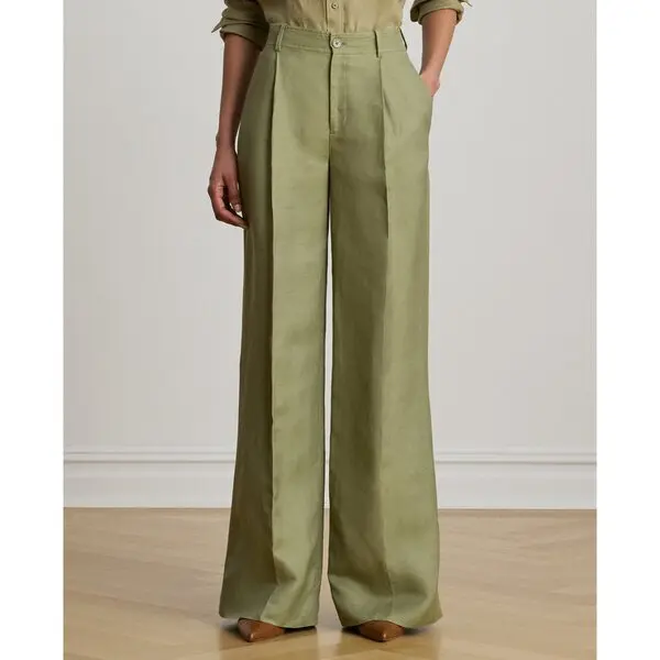 Ralph Lauren Linen-blend Twill Wide-leg Pants