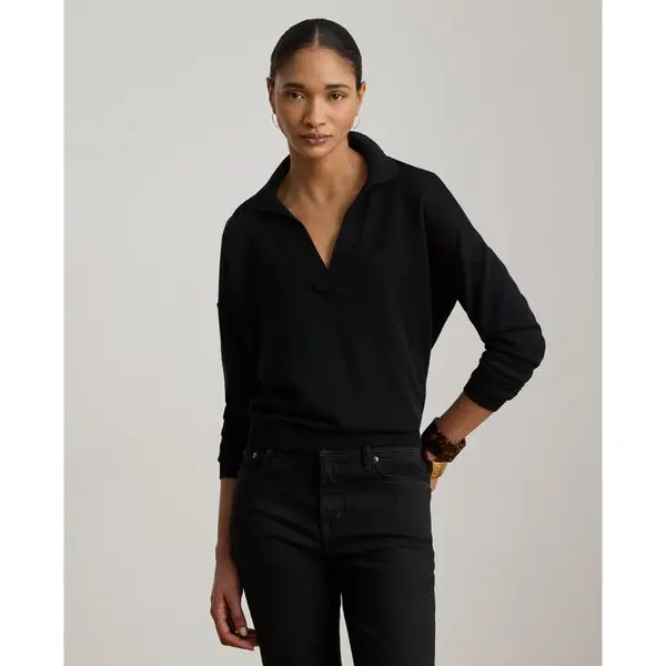Ralph Lauren Cotton-modal Polo Sweater - Black