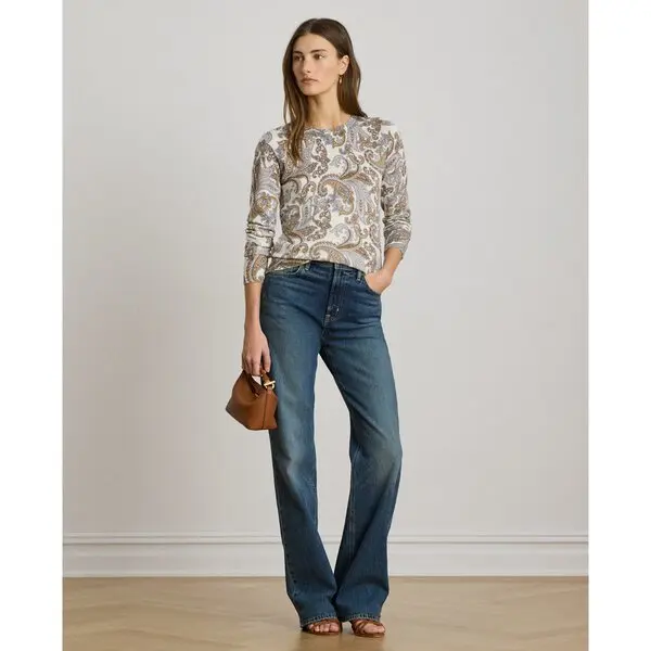 Ralph Lauren Paisley Cotton-modal Crewneck Sweater