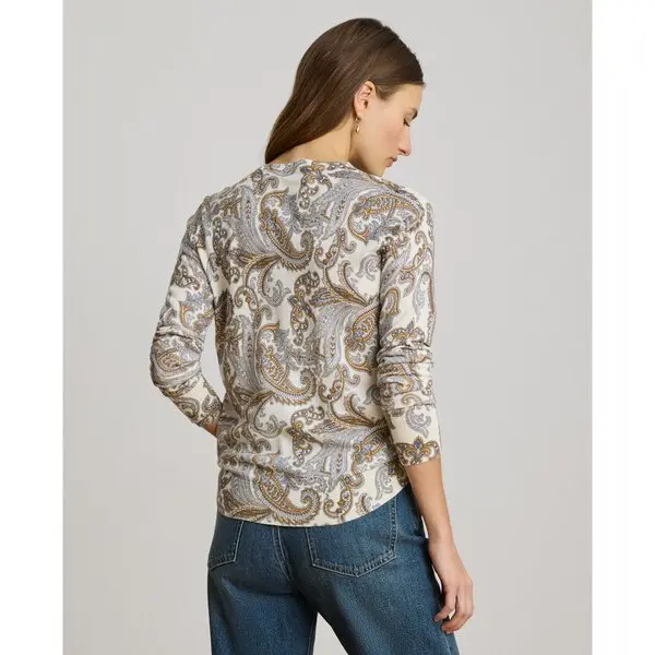 Ralph Lauren Paisley Cotton-modal Crewneck Sweater