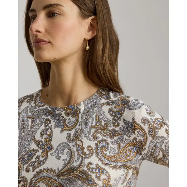 Ralph Lauren Paisley Cotton-modal Crewneck Sweater