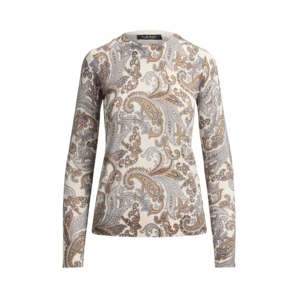 Ralph Lauren Paisley Cotton-modal Crewneck Sweater