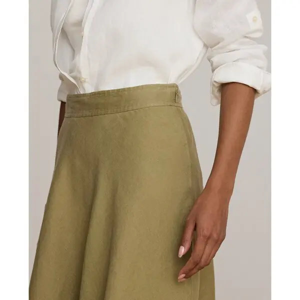 Ralph Lauren Linen A-line Midi Skirt