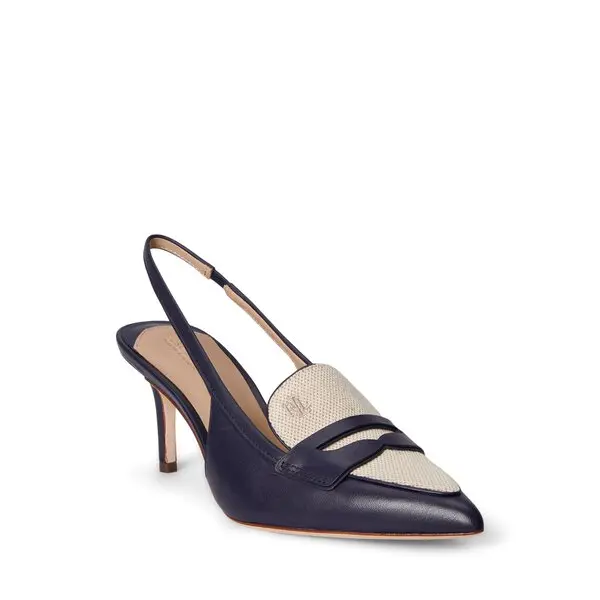 Ralph Lauren Khloe Nappa-canvas Slingback Loafer Pump