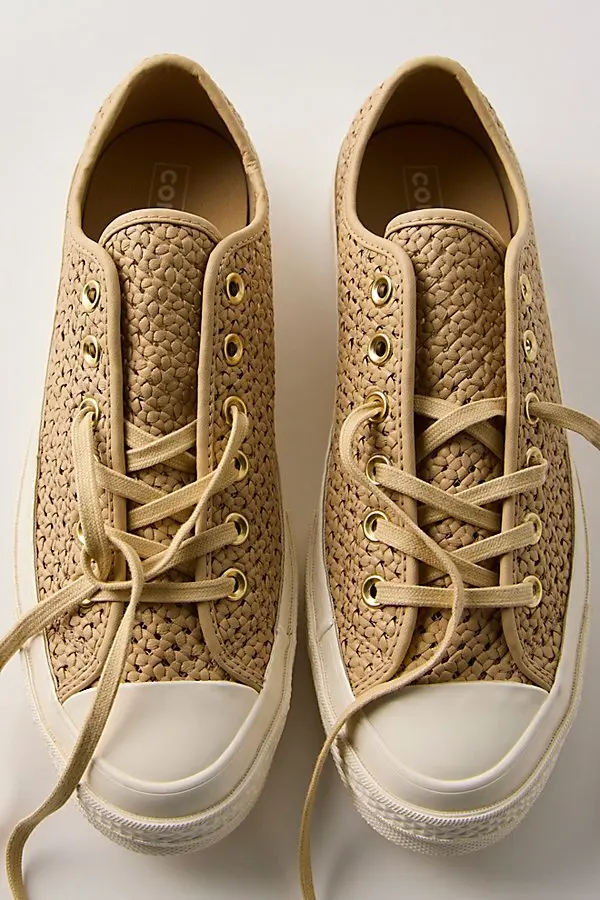 CONVERSE Chuck 70 Woven Leather Low-top Sneakers - Hay Day/hay Day/egret