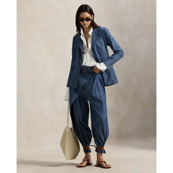 Ralph Lauren Single-breasted Chambray Blazer