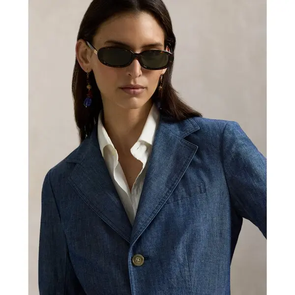 Ralph Lauren Single-breasted Chambray Blazer