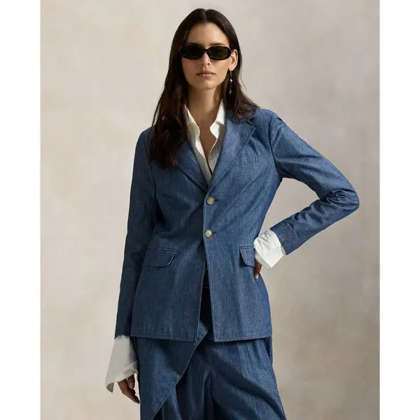 Ralph Lauren Single-breasted Chambray Blazer