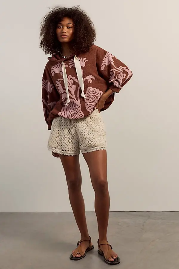 Free People Shell Baby Hoodie - Chocolate Combo