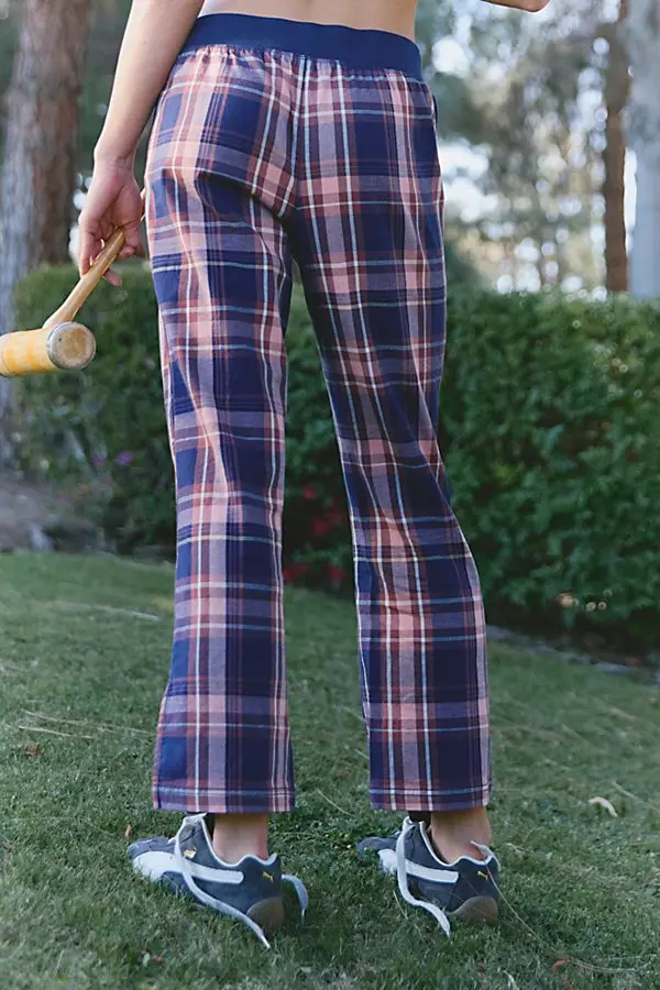 Free People Plaid In Play Crop Flares