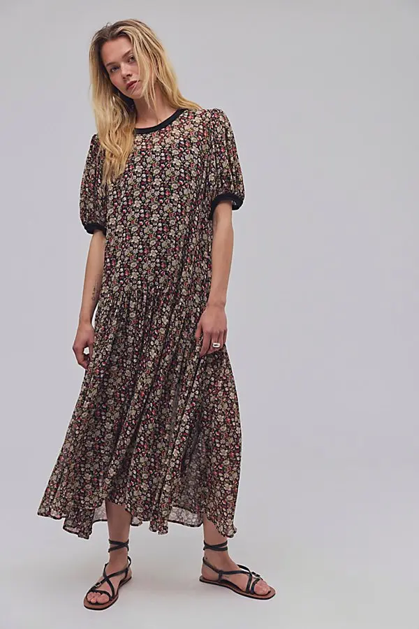 Free People Courtside Crush Maxi Dress - Black Combo