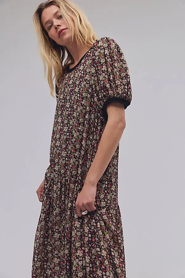 Free People Courtside Crush Maxi Dress - Black Combo