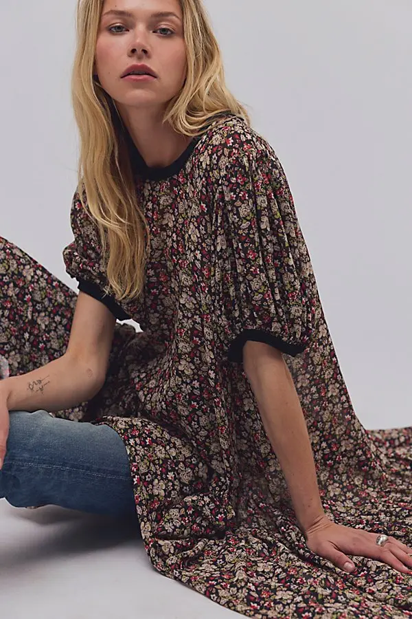 Free People Courtside Crush Maxi Dress - Black Combo