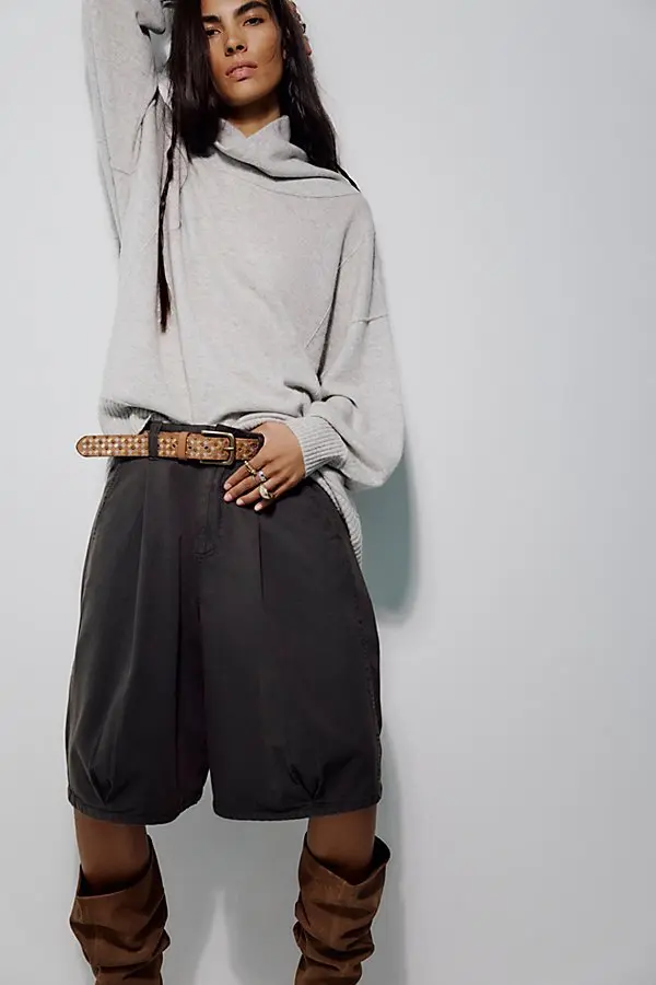 Free People Skyscraper Trouser Shorts - Black