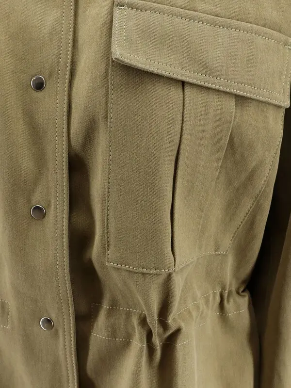 RÓHE Cotton Jacket With High Collar And Drawstring Waist