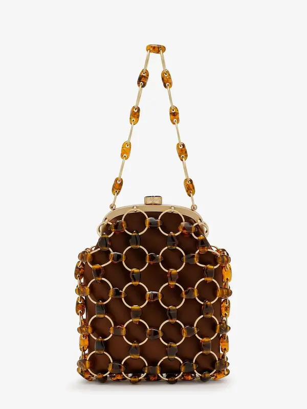 Cult Gaia Brielle Pearl Detail Wristlet Handbag - Brown