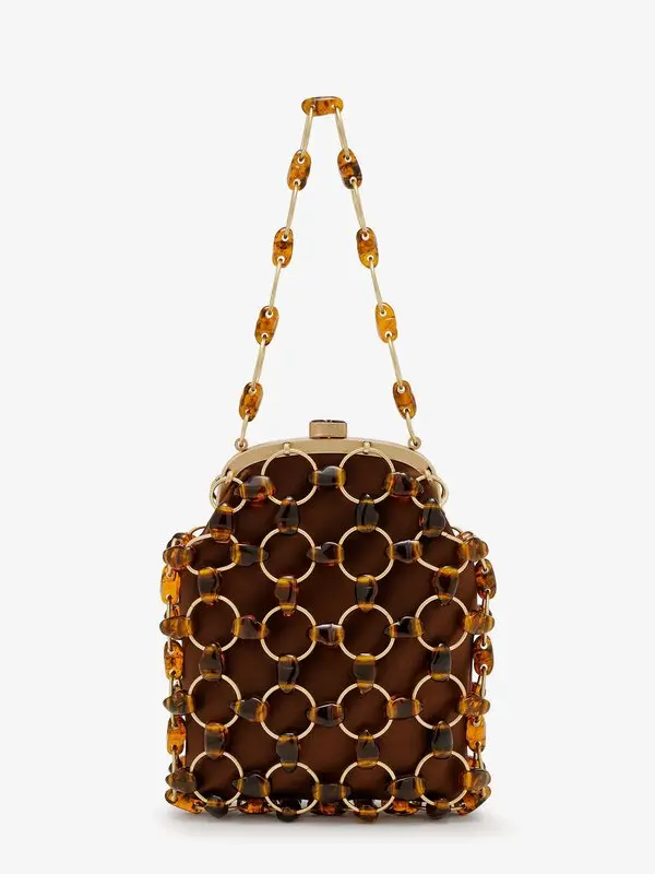 Cult Gaia Brielle Pearl Detail Wristlet Handbag - Brown
