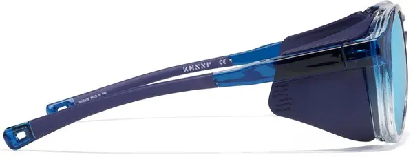 Zenni Full Rim Plastic Round Frame Eyeglasses With Removable Shields And Strap - Blue