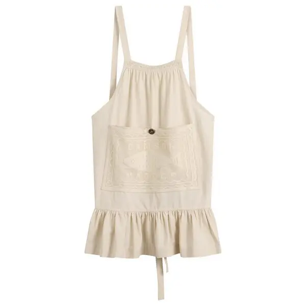 DAMSON MADDER Nonna House Ercu Filet Lace Apron - Ecru