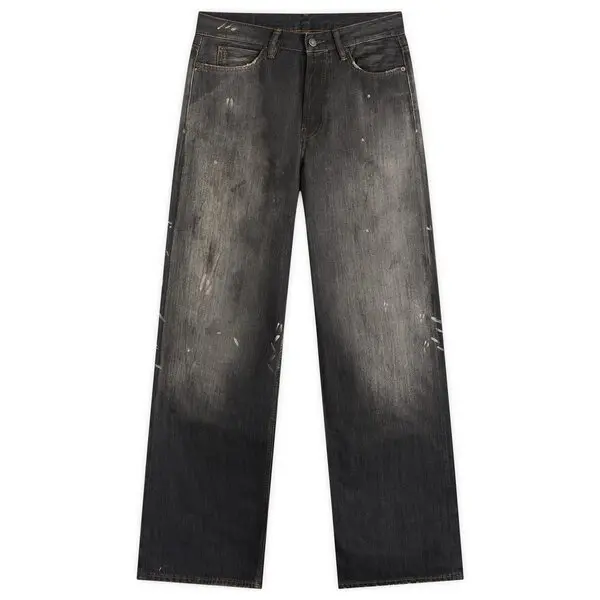 Acne Studios 1981 Trafalgar Wash Wide Leg Jeans - Black