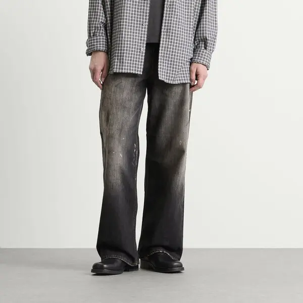 Acne Studios 1981 Trafalgar Wash Wide Leg Jeans - Black
