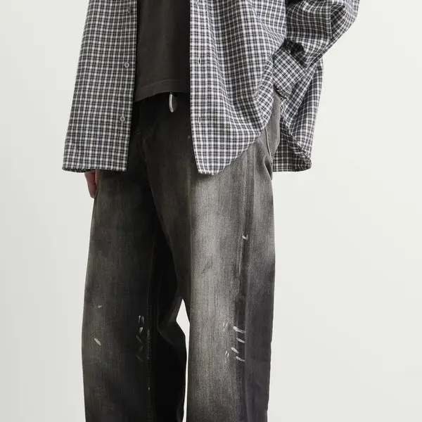 Acne Studios 1981 Trafalgar Wash Wide Leg Jeans - Black