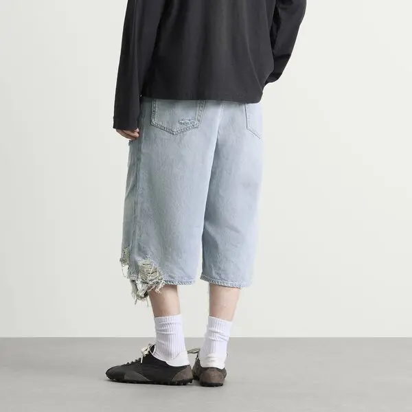 Acne Studios Judda Ripped Denim Shorts