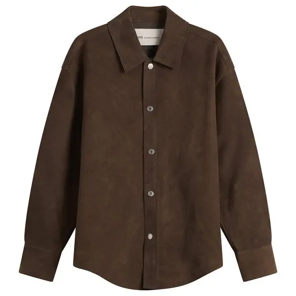 AMI Paris Suede Buttoned Overshirt