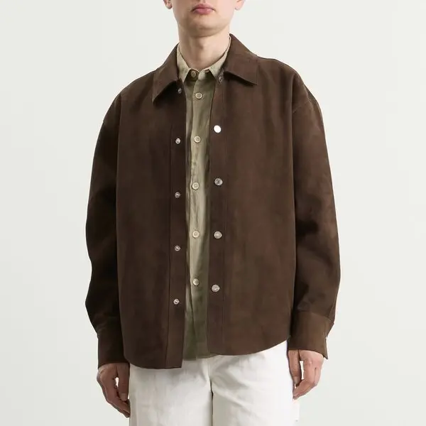 AMI Paris Suede Buttoned Overshirt