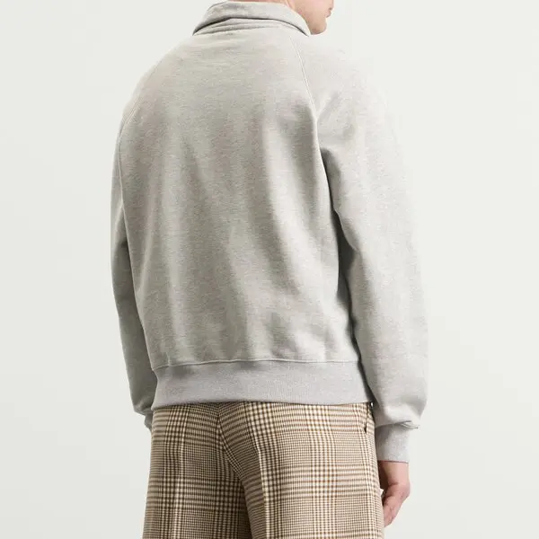 Ami Cotton Zip Up Sweatshirt With Embroidered Logo