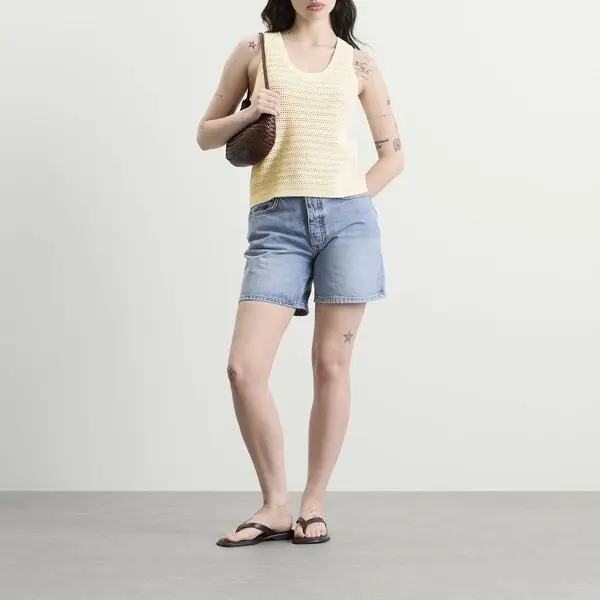ANINE BING Arie Textured Knit Tank Top - Ivory