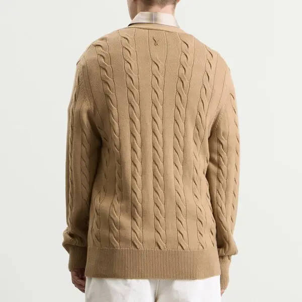 Ami Cable Stitch Wool-cotton Blend Cardigan